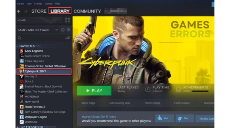 Fix Cyberpunk 2077 Error Caused by Corrupted or Missing File