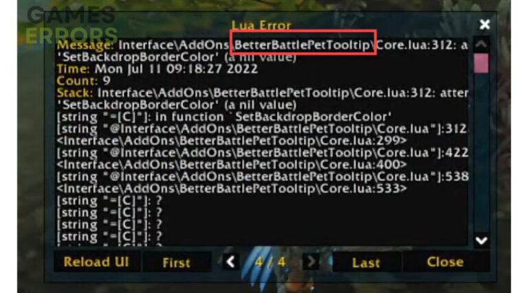 LUA Error in WoW (World of Warcraft): Fix It On Any Version