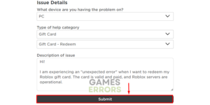 An Unexpected Error Has Occurred Roblox Gift Card [Solved]