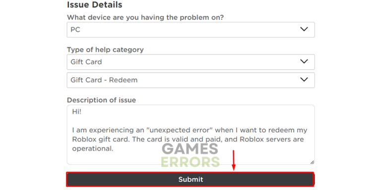 An Unexpected Error Has Occurred Roblox Gift Card [Solved]
