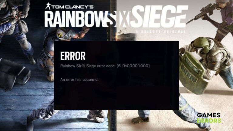 Rainbow Six Siege Error Code 6-0x00001000: How To Fix It